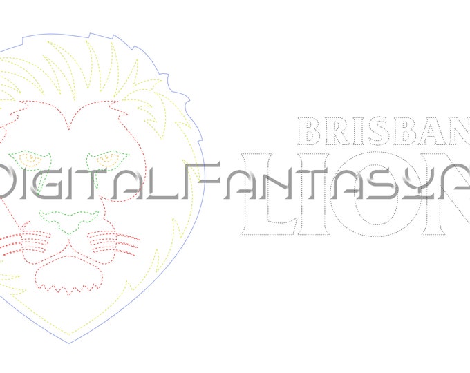 AFL SVG Brisbane Lions Split Text Logo Vector File Digital Download Laser - Etsy Australia