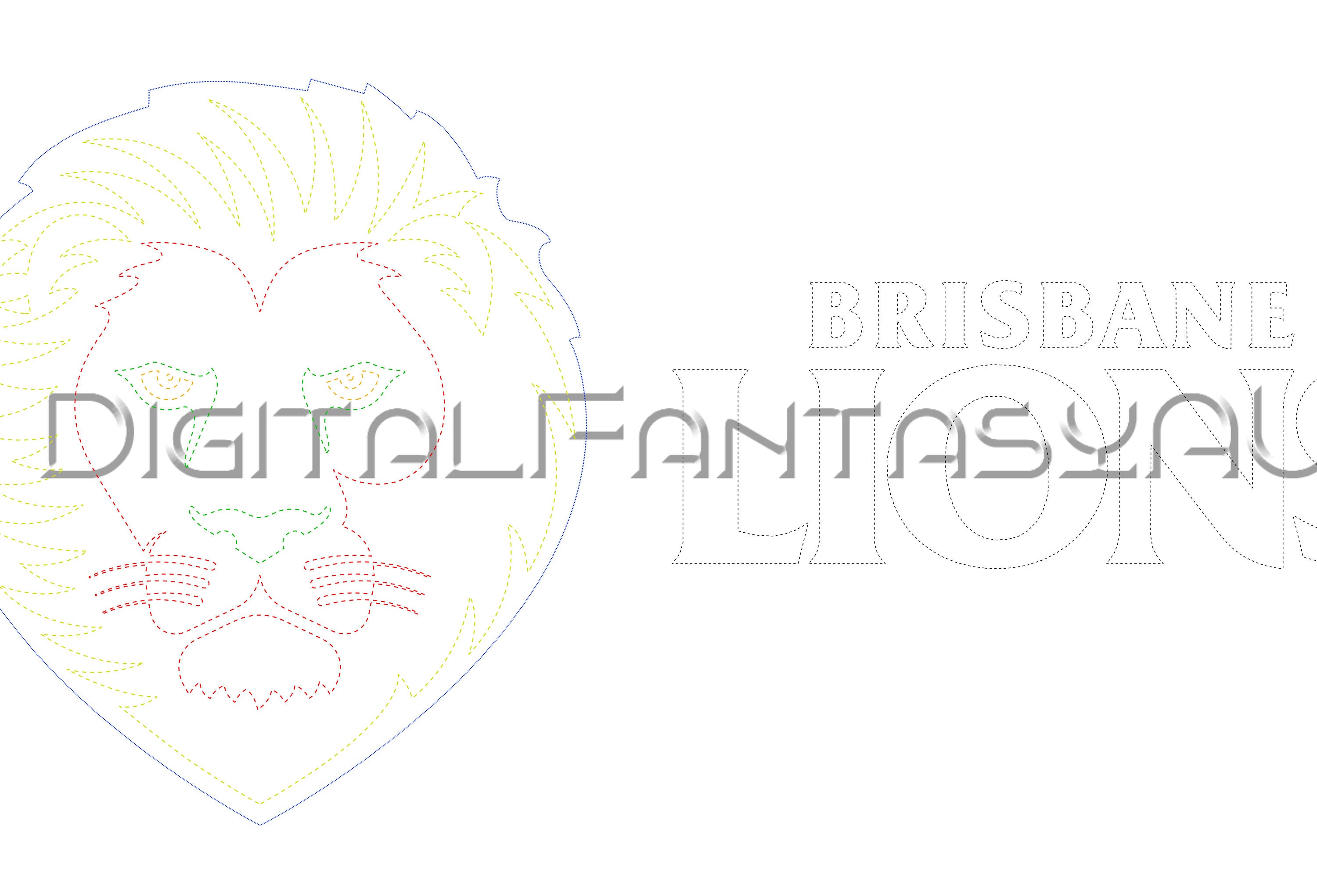 AFL SVG Brisbane Lions Split Text Logo Vector File Digital - Etsy Australia