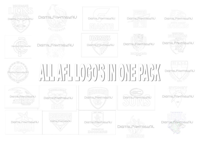 All AFL SVG Logo Pack Vector File Digital Download Laser Cut - Etsy ...