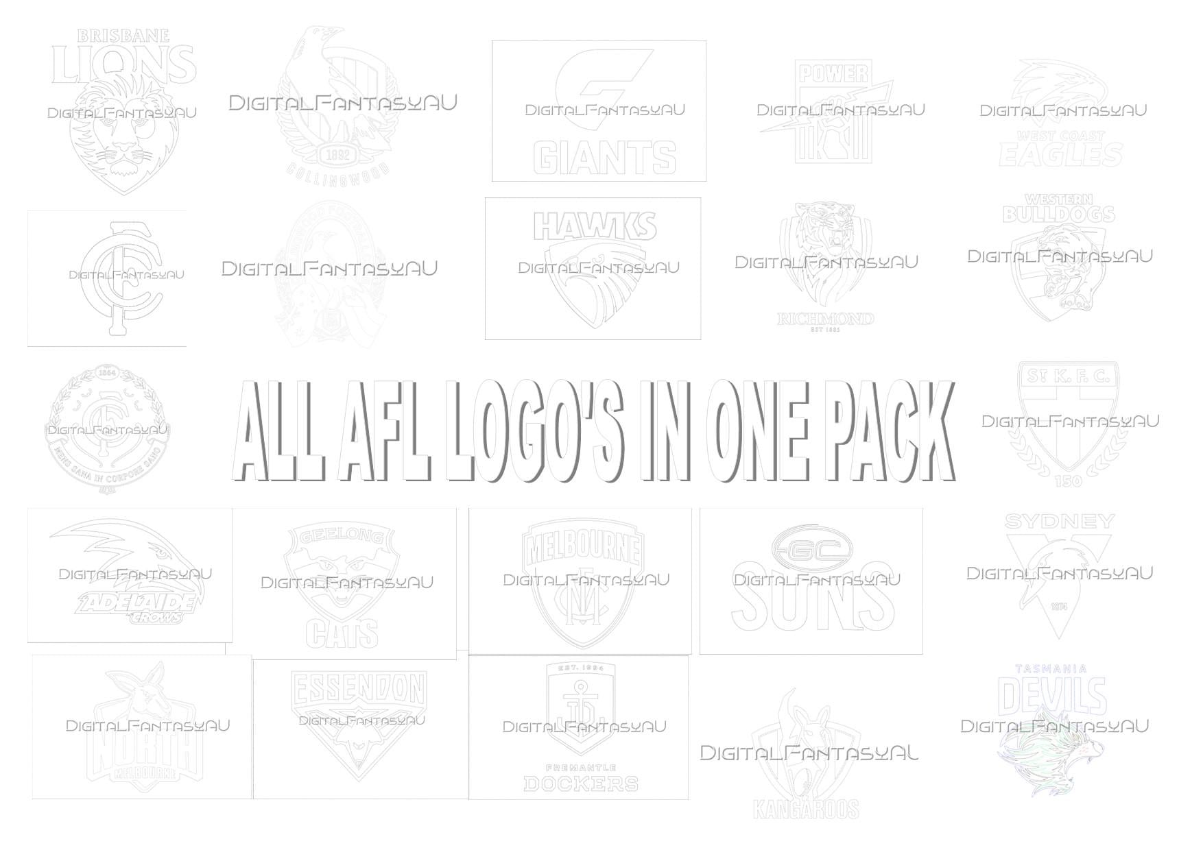 All AFL SVG Logo Pack Vector File Digital Download Laser Cut - Etsy