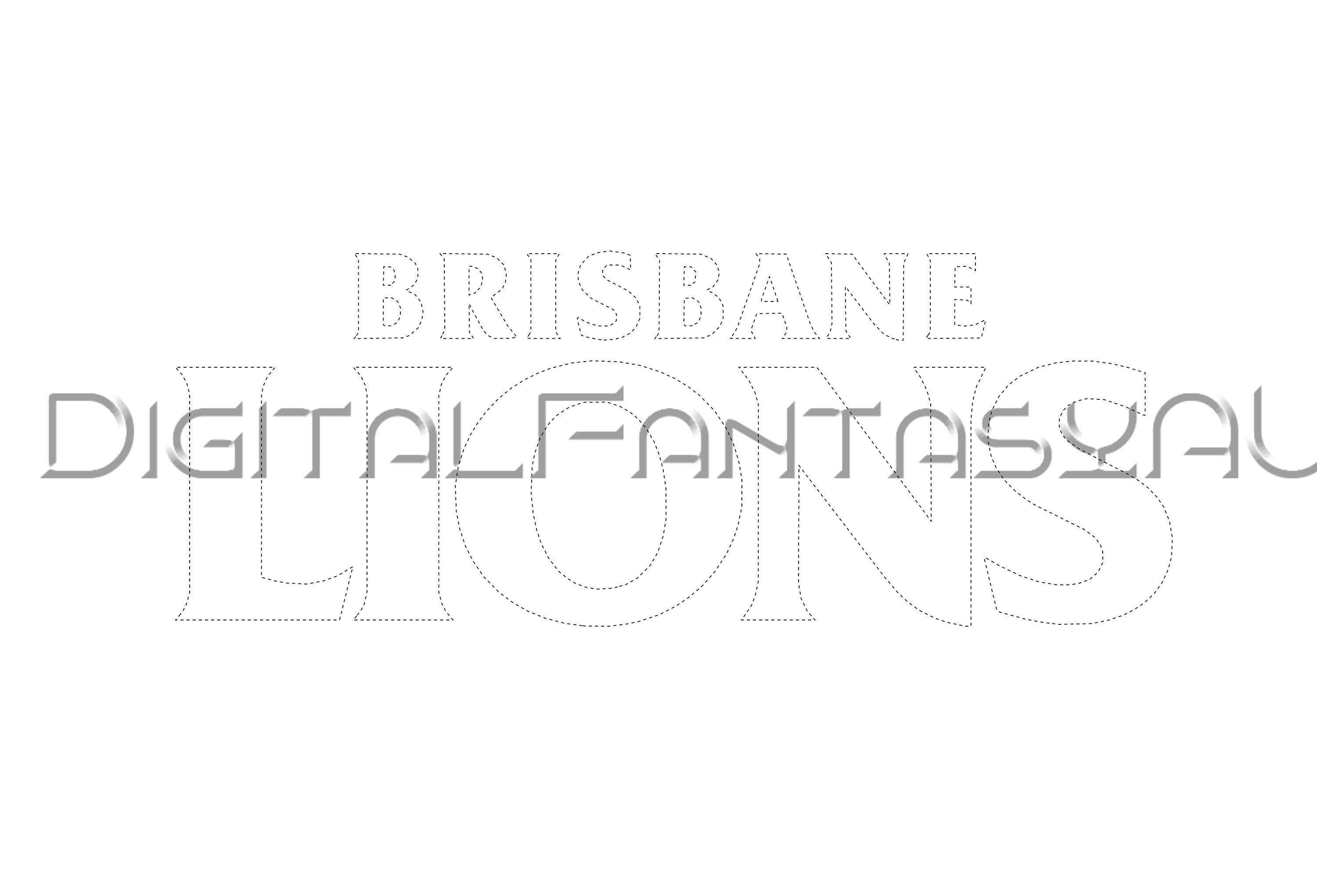 AFL SVG Brisbane Lions Split Text Logo Vector File Digital Download ...
