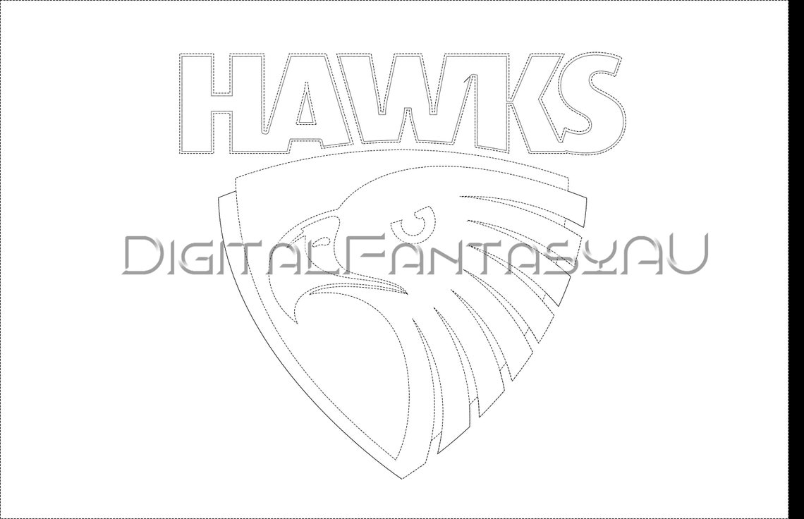 AFL SVG Hawthorn Hawks Logo Vector File Digital Download Laser Cut ...