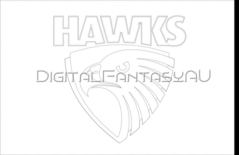 AFL SVG Hawthorn Hawks Logo Vector File Digital Download Laser Cut ...