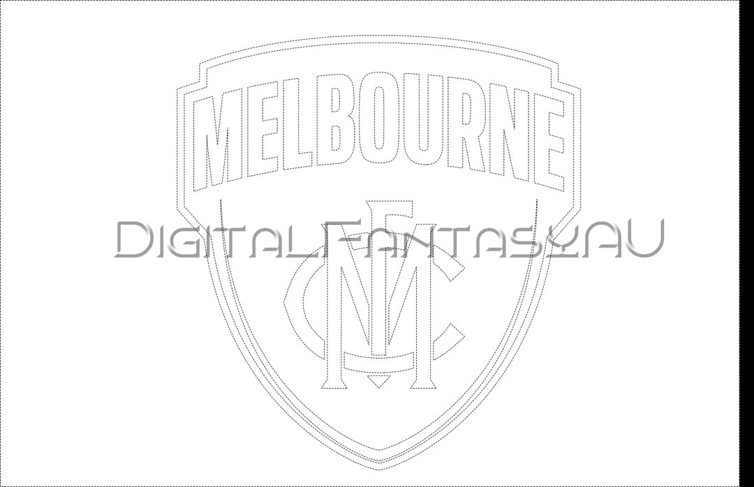 AFL SVG Melbourne Demons Logo Vector File Digital Download Laser Cut ...