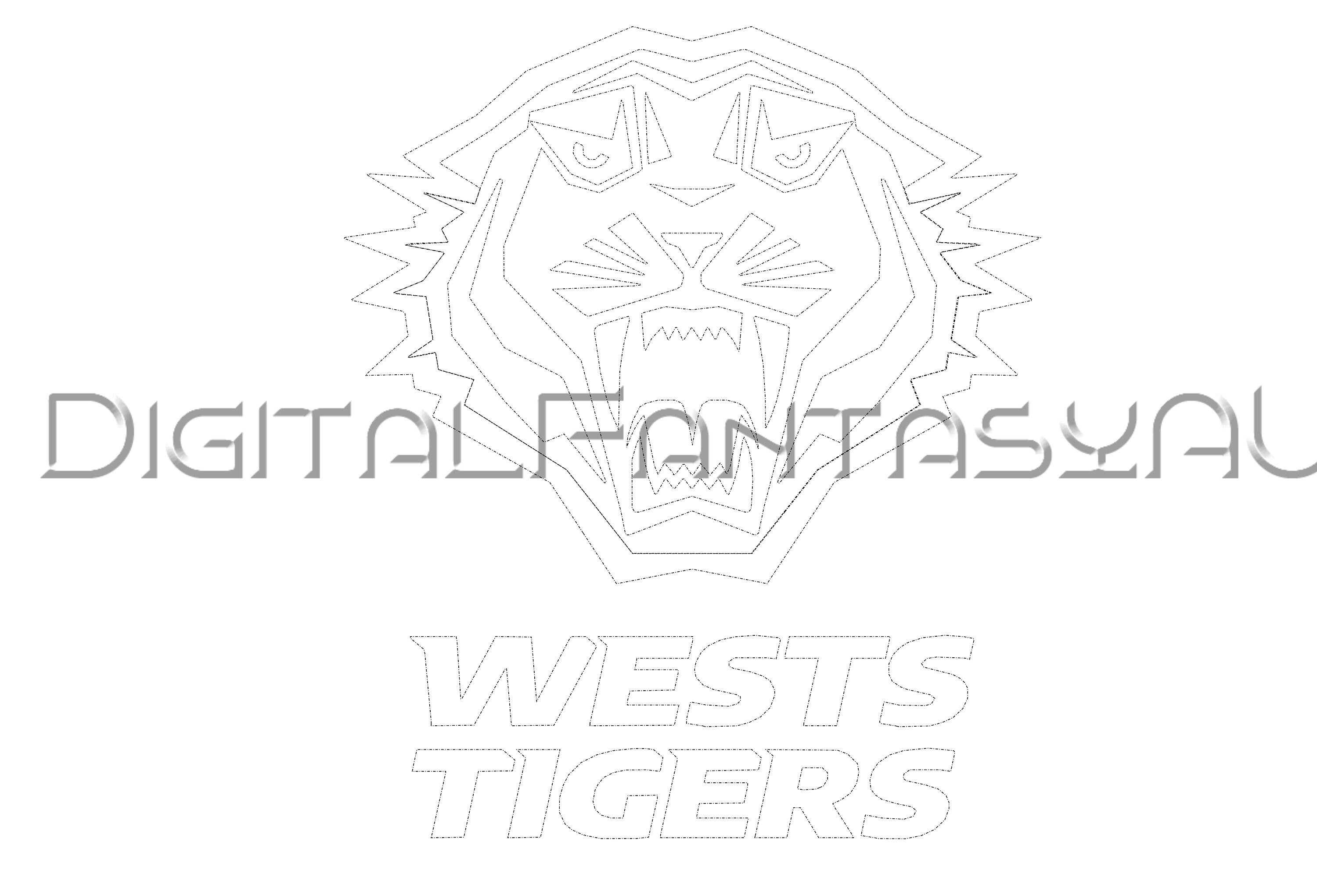 NRL SVG Wests Tigers Rugby Logo Vector File Digital Download Laser Cut ...