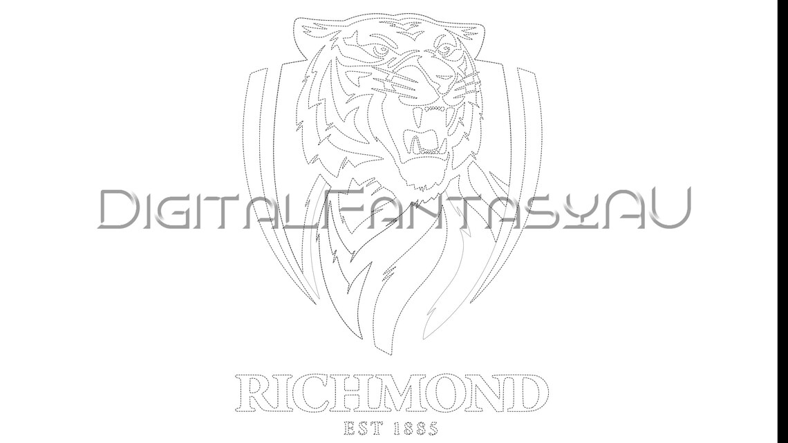 AFL SVG Richmond Tigers Logo Vector File Digital Download Laser Cut ...