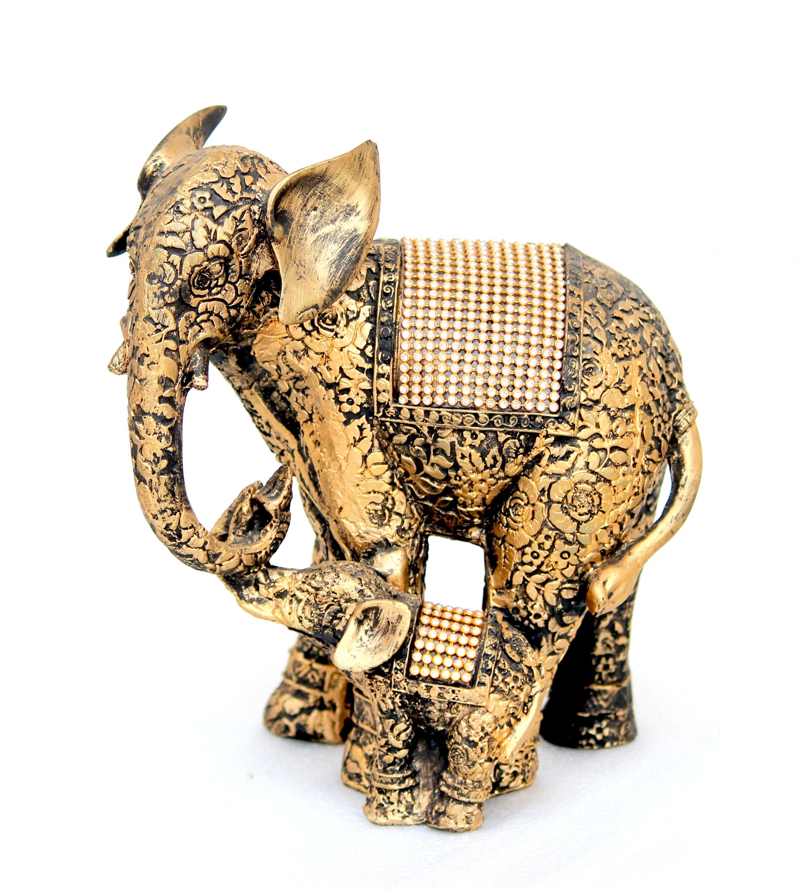 Majestic Elegance: Resin Elephant Statue for Home Décor, Living Room ...
