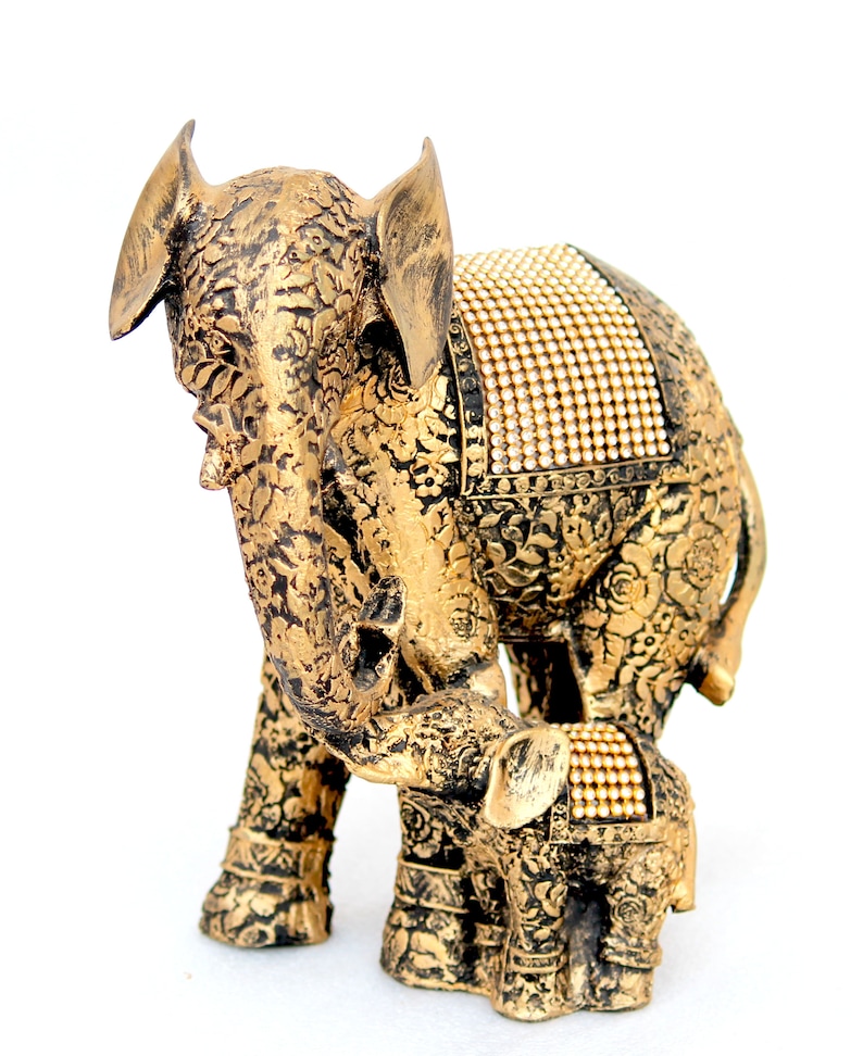 Majestic Elegance: Resin Elephant Statue for Home Décor, Living Room ...