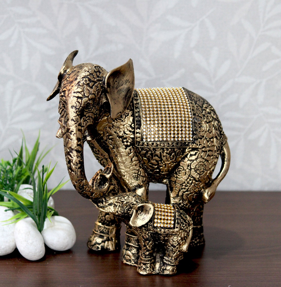 Majestic Elegance: Resin Elephant Statue for Home Décor, Living Room ...