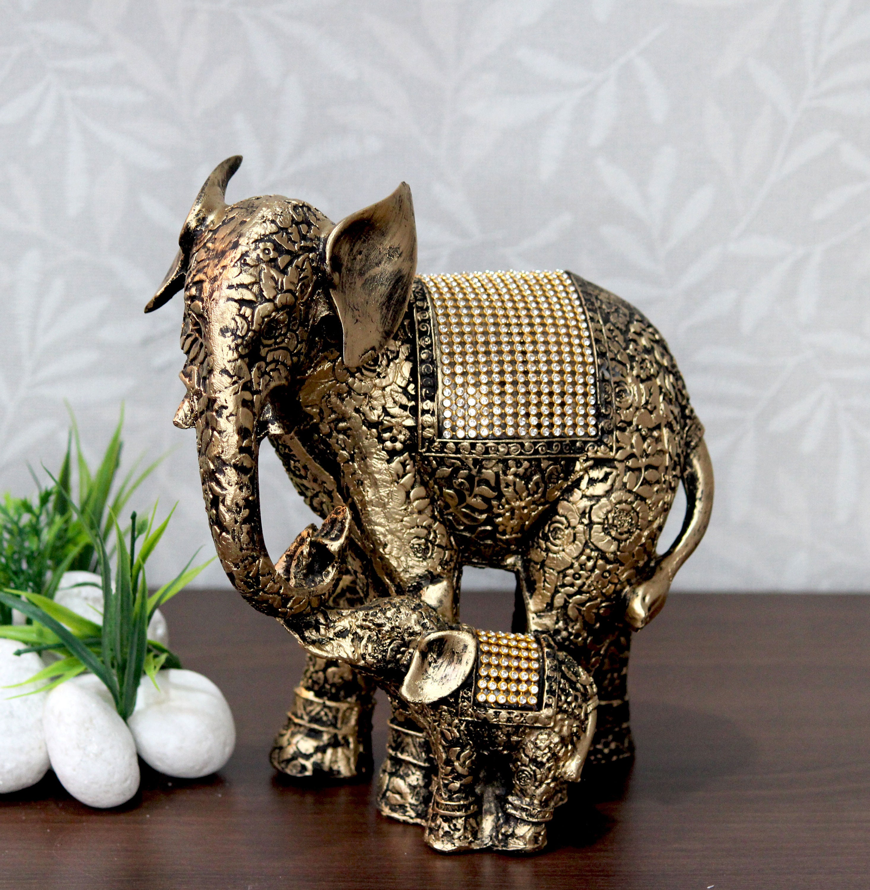 Majestic Elegance: Resin Elephant Statue for Home Décor, Living Room ...