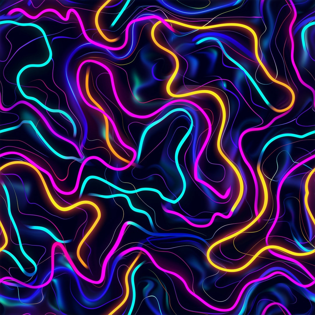 Seamless HD Neon Repeatable Tile Digital Download Unlimited Commercial ...