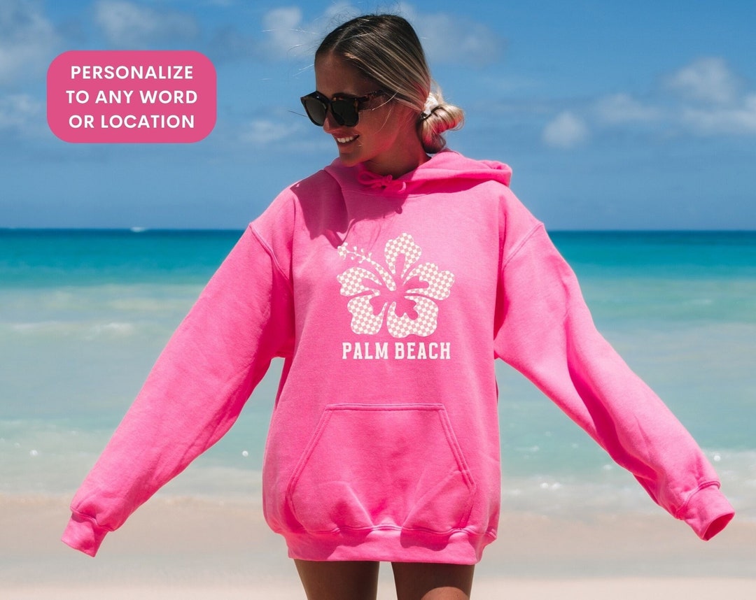 Personalized Hibiscus Coconut Girl Surf Hoodie Ocean Beach Etsy