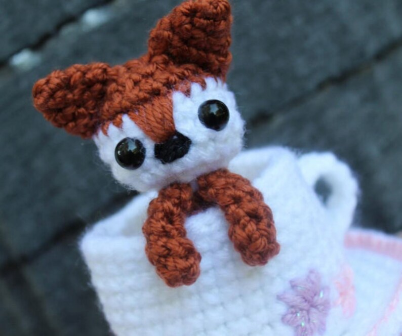 Fox in a Teacup Digital PDF Crochet Pattern - Amigurumi Baby Fox in a ...