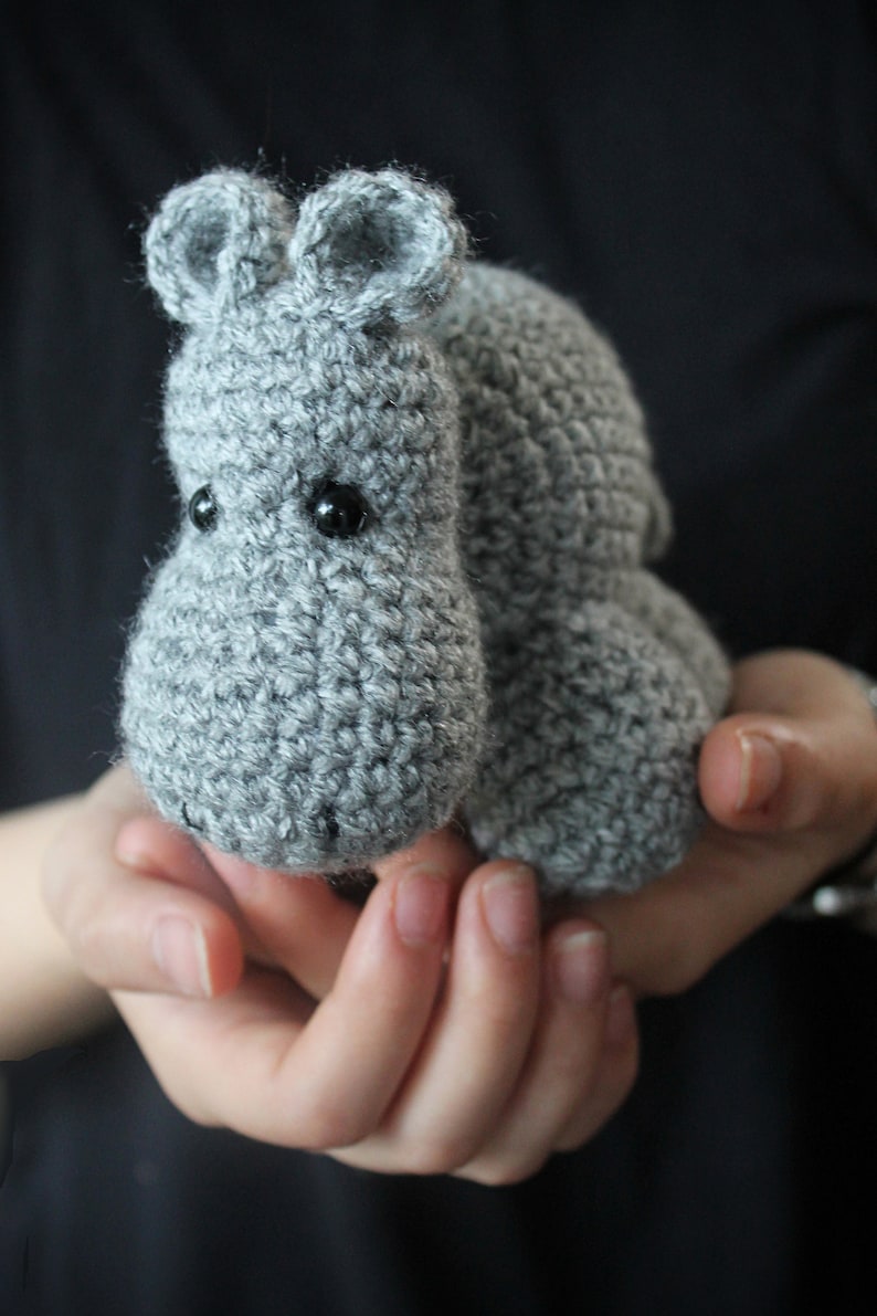 Baby Hippo Crochet Pattern PDF, Amigurumi Plushie for Beginners ...