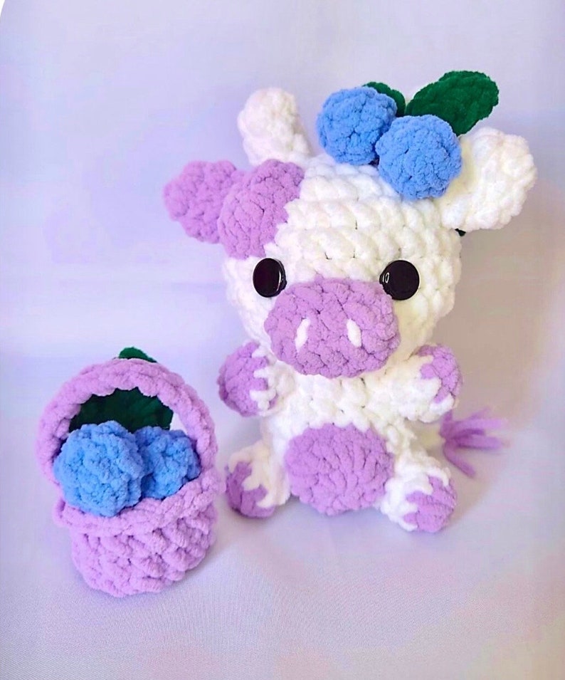 Blueberry Cow Amigurumi Crochet Pattern - Handmade Plushie Tutorial PDF ...
