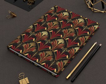 Art Deco Style Journal, 1920's Design Notebook. Hardcover Journal Matte ...