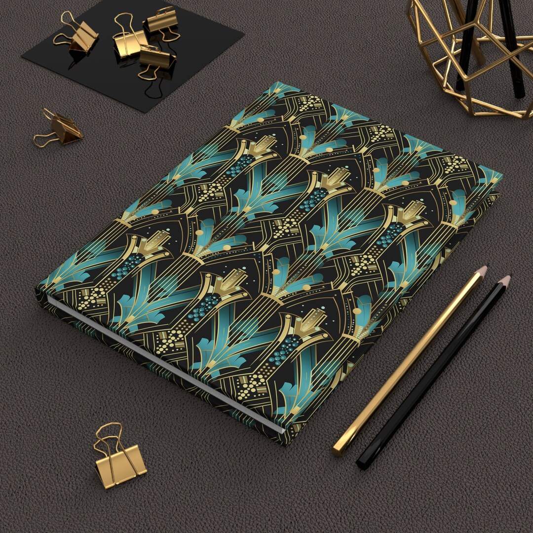 Art Deco Style Journal, 1920's Design Notebook. Hardcover Journal Matte ...