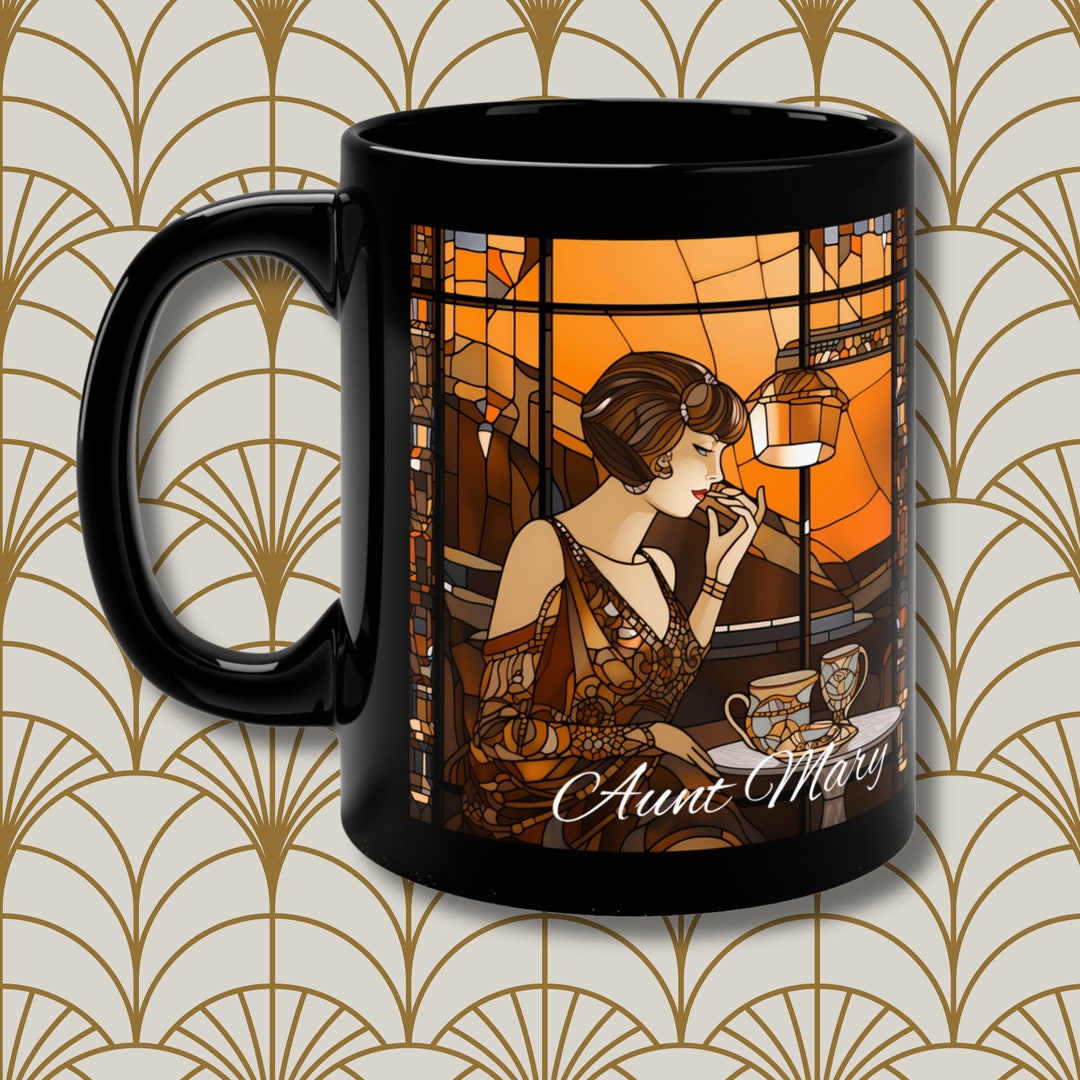 Personalised Art Deco Inspired Coffee Mug, Tea Cup, Gift for Vintage ...