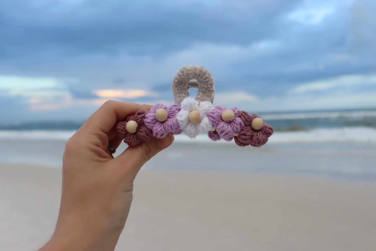 Crochet Flower Claw Clip - Etsy