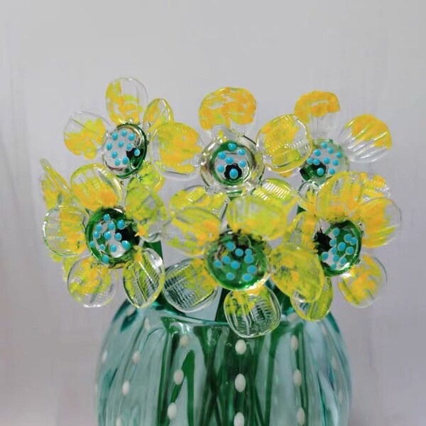 Blown Glass Flowers - Etsy