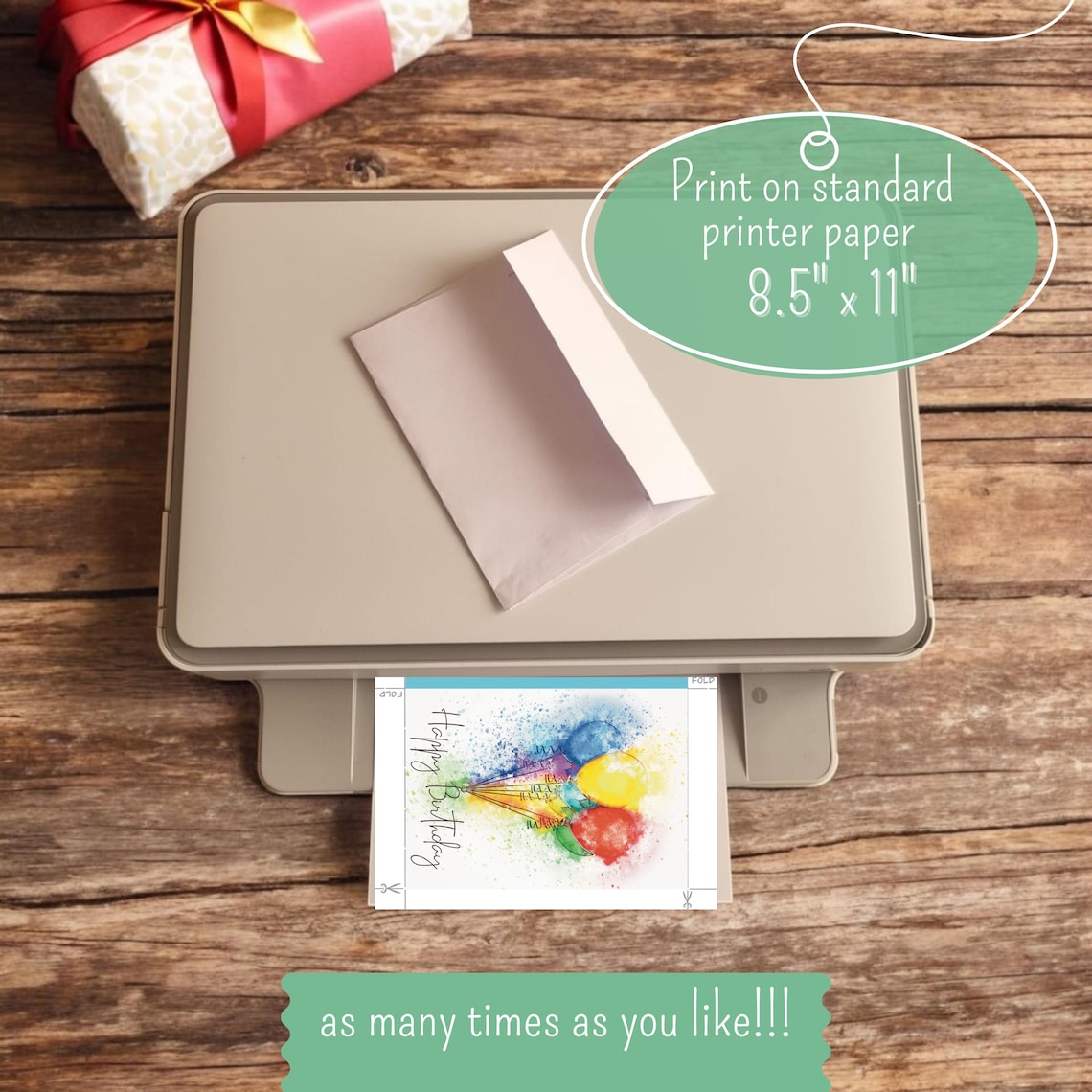 Printable Happy Birthday Card | Digital Card | Cute Birthday Card - Etsy