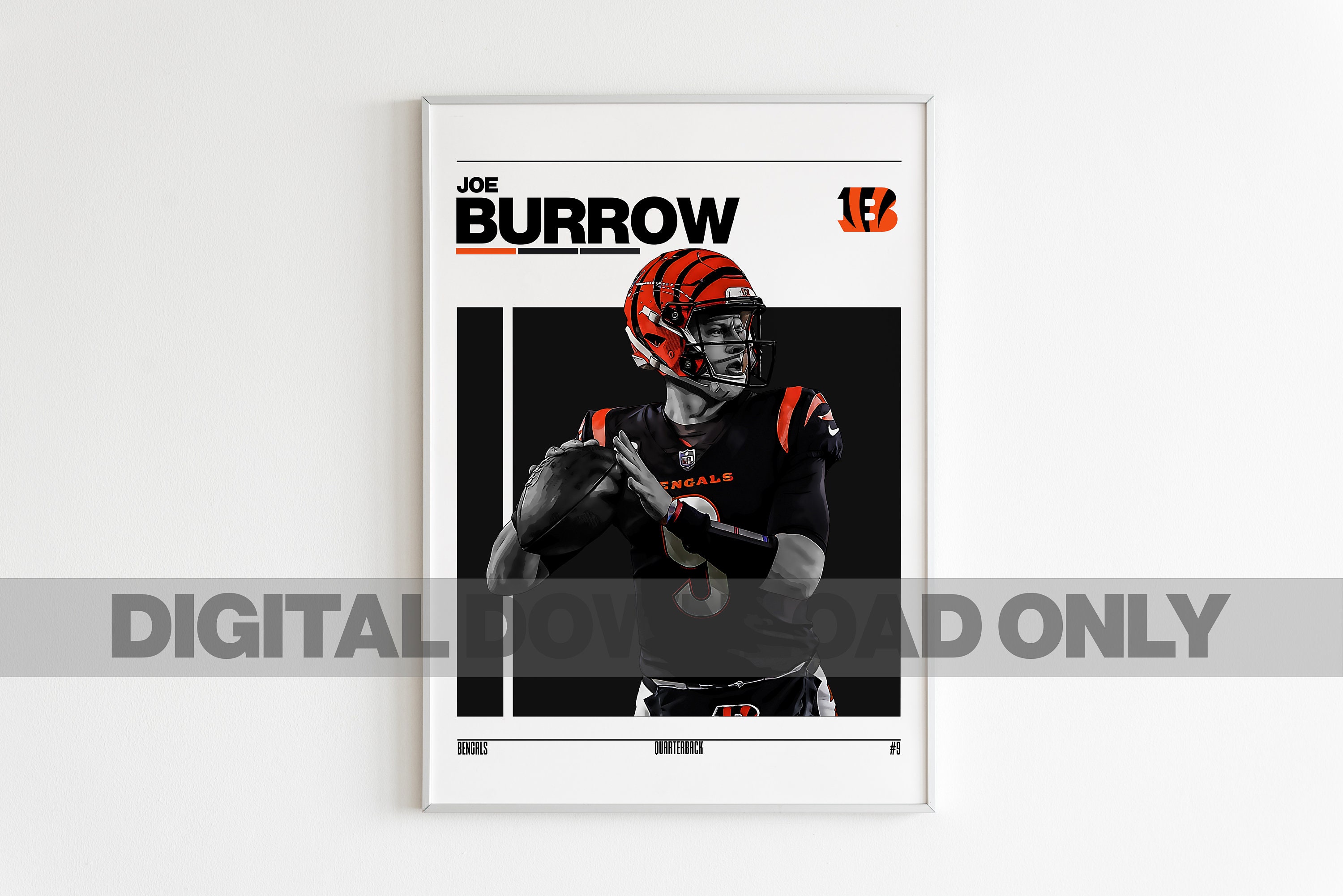 Digital Poster of Joe Burrow Poster for Sports Fan Wall Art for ...