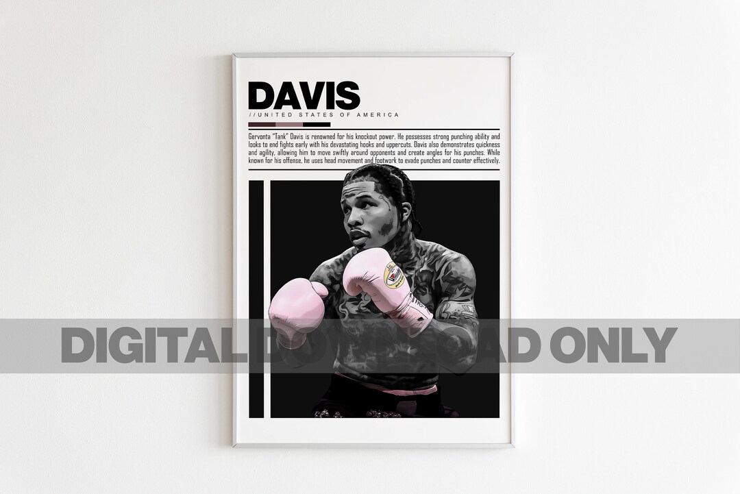 Tank Davis Digital Poster – Boxing Sports Wall Art, Boxing Bedroom or ...