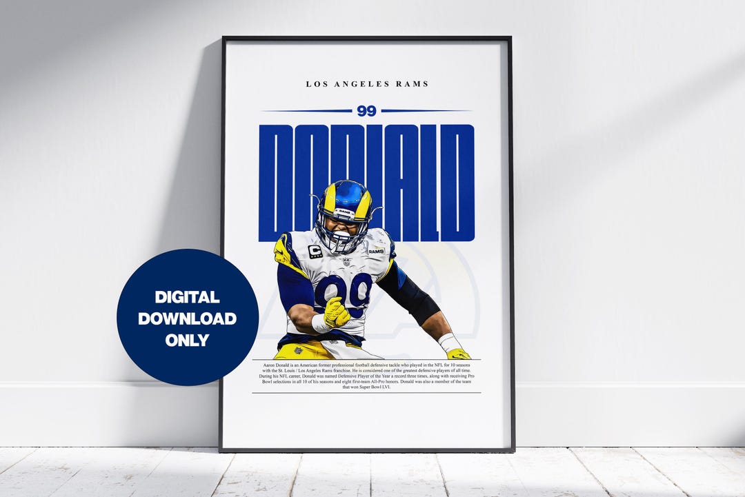 Aaron Donald Digital Poster for Sports Fan Wall Art for Football Fans ...