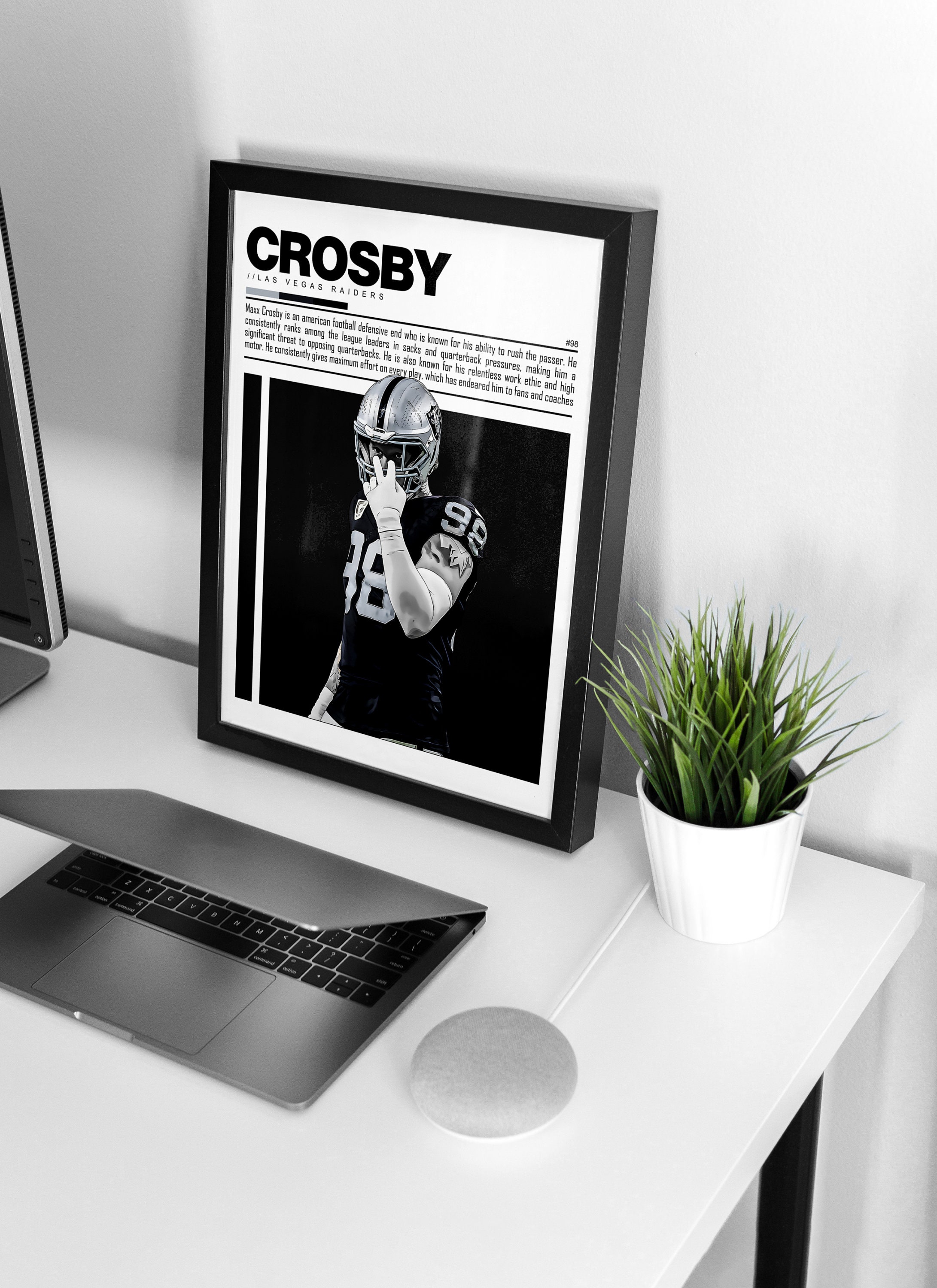 Max Crosby Digital Poster – Football Sports Wall Art, NFL Bedroom or ...