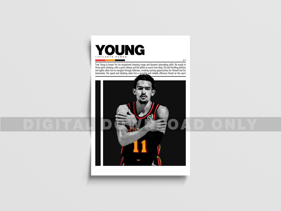 Trae Young Digital Poster for Sports Fan Wall Art for Basketball Fans ...