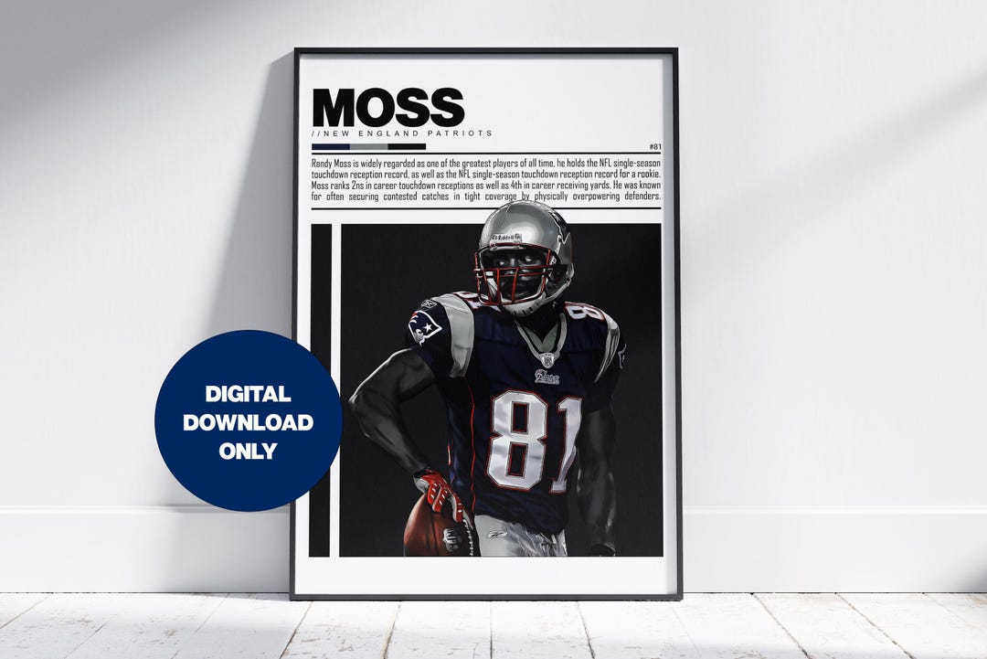 Randy Moss Digital Poster – Football Sports Wall Art, NFL Bedroom or ...