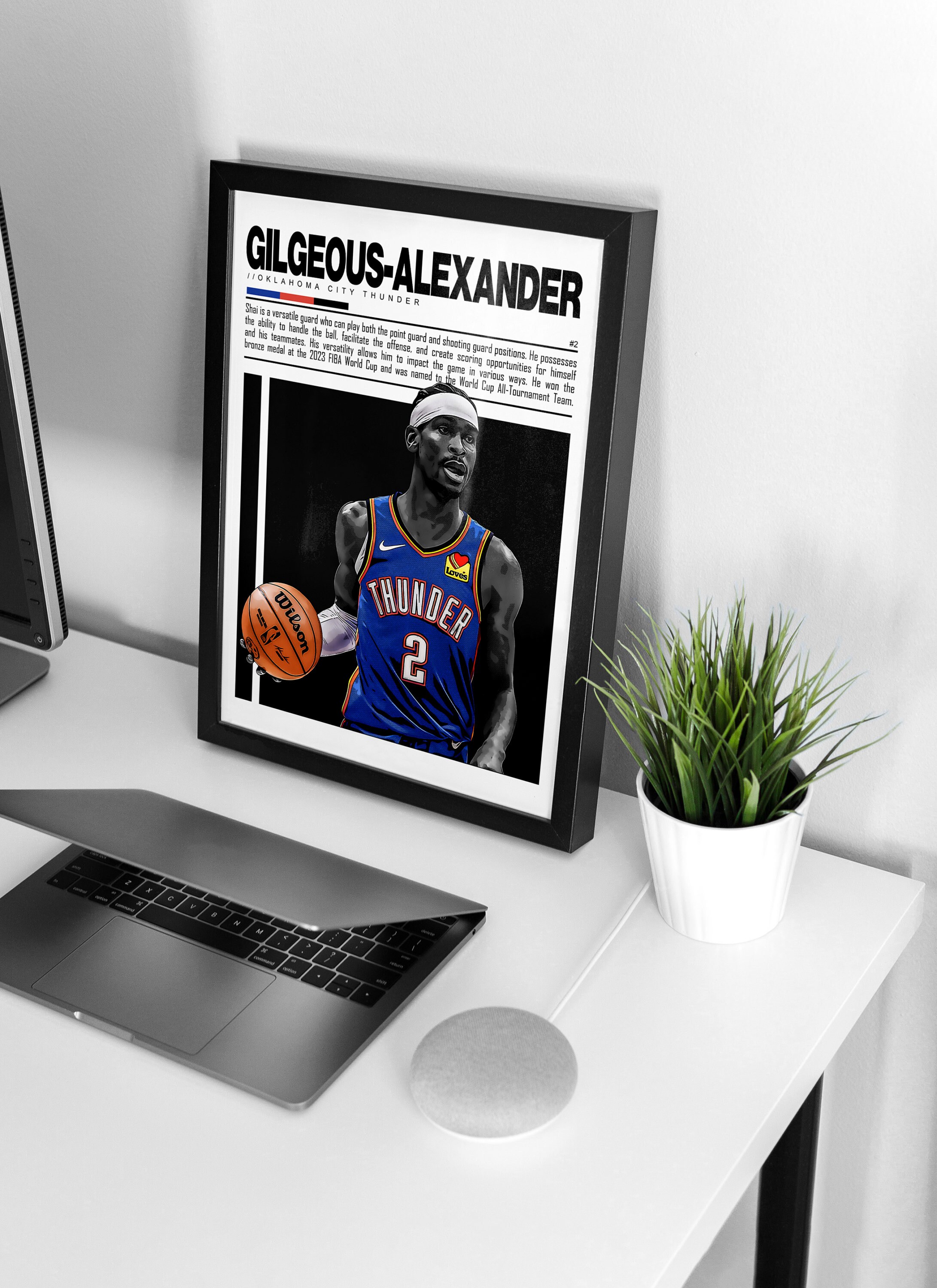 Shai Gilgeous Alexander Digital Poster – Basketball Sports Wall Art ...