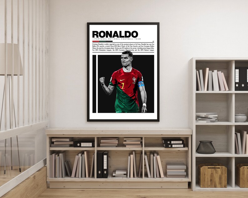 Cristiano Ronaldo Digital Poster for Sports Fan Wall Art for Soccer ...