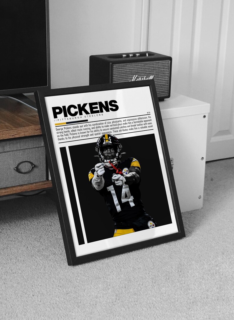 George Pickens Poster Pittsburgh Steelers Football Wall Art Digital ...