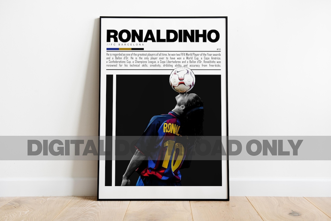 Ronaldinho Poster FC Barcelona Football Wall Art Digital Download — FC ...