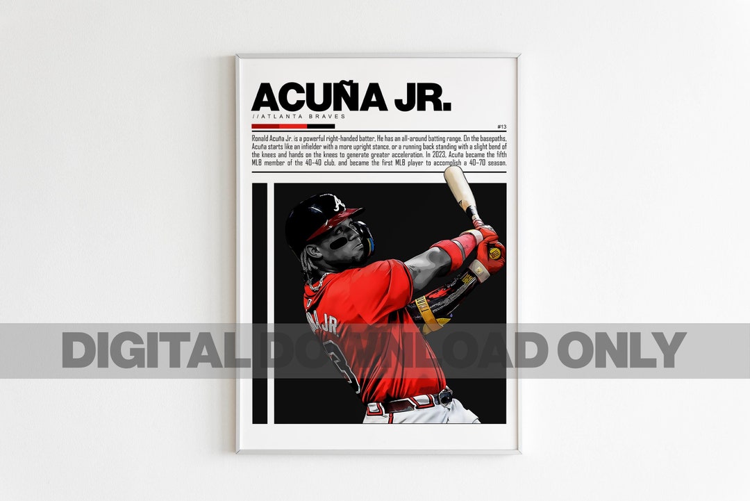 Ronald Acuna Jr Digital Poster – Baseball Sports Wall Art, MLB Bedroom ...
