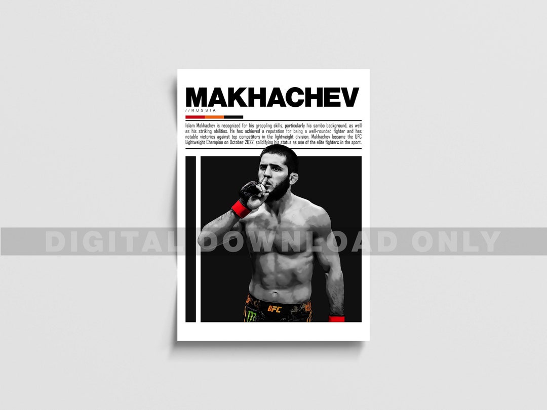 Islam Makhachev Digital Poster – MMA Sports Wall Art, UFC Bedroom or ...