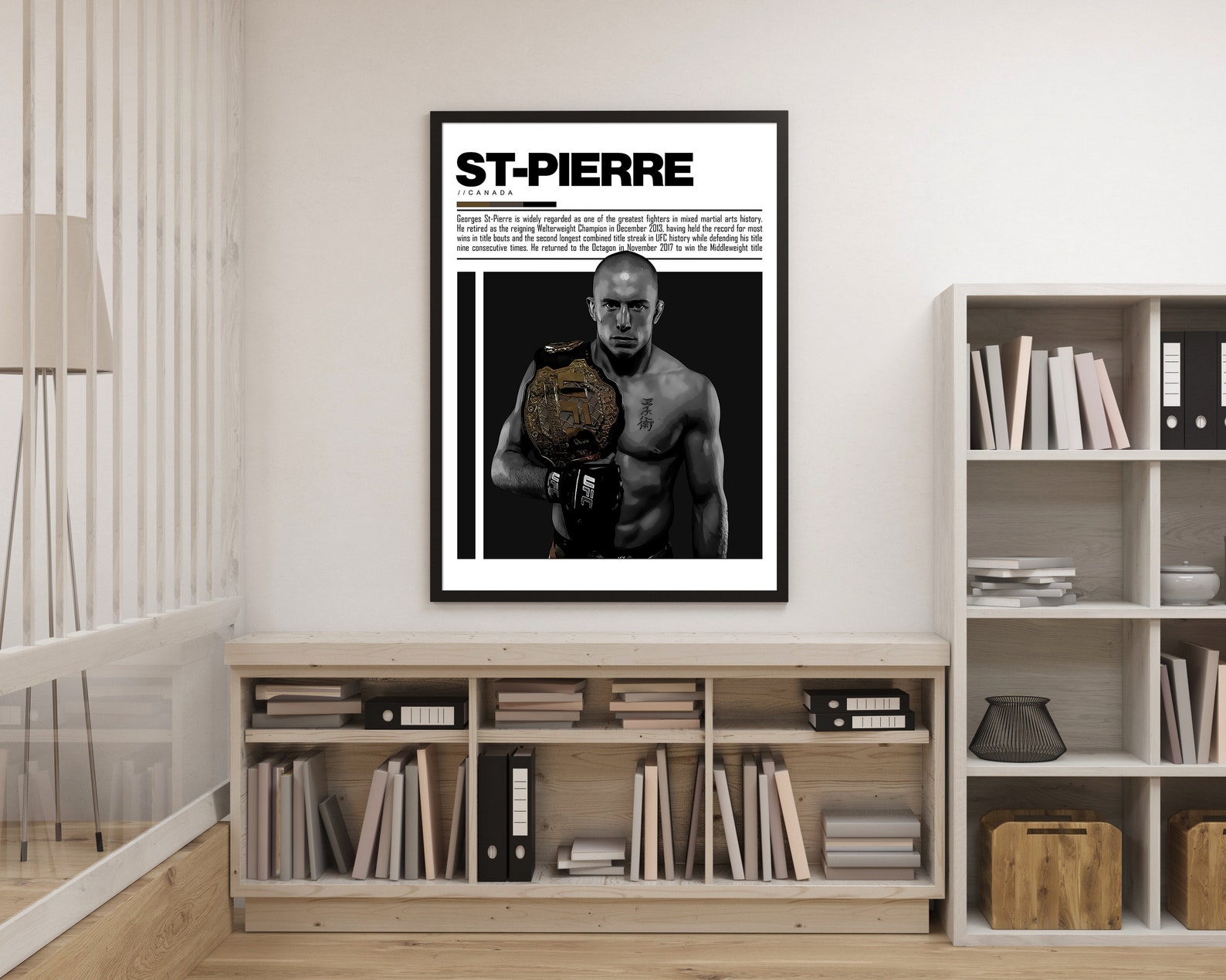 Georges St-pierre Digital Poster for Sports Fan Wall Art for MMA Fans ...