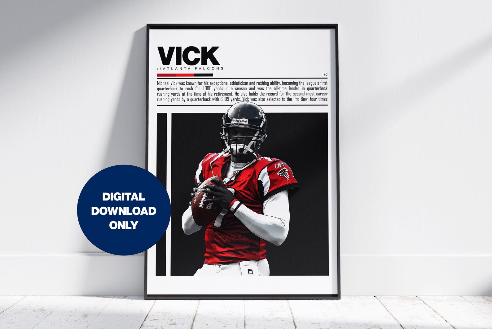 Michael Vick Poster Atlanta Falcons Football Wall Art Digital Download ...
