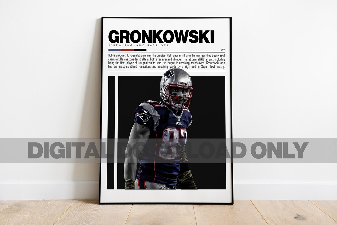Rob Gronkowski Digital Poster – Football Sports Wall Art, NFL Bedroom ...