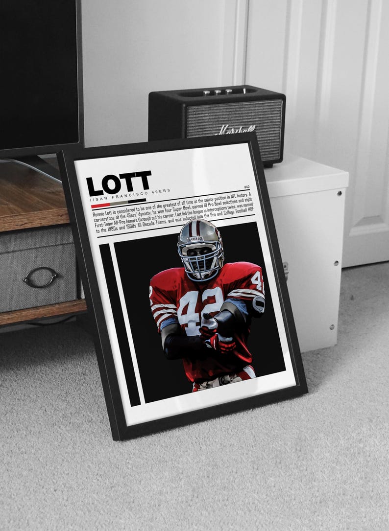 Ronnie Lott Digital Poster – Football Sports Wall Art, NFL Bedroom or ...