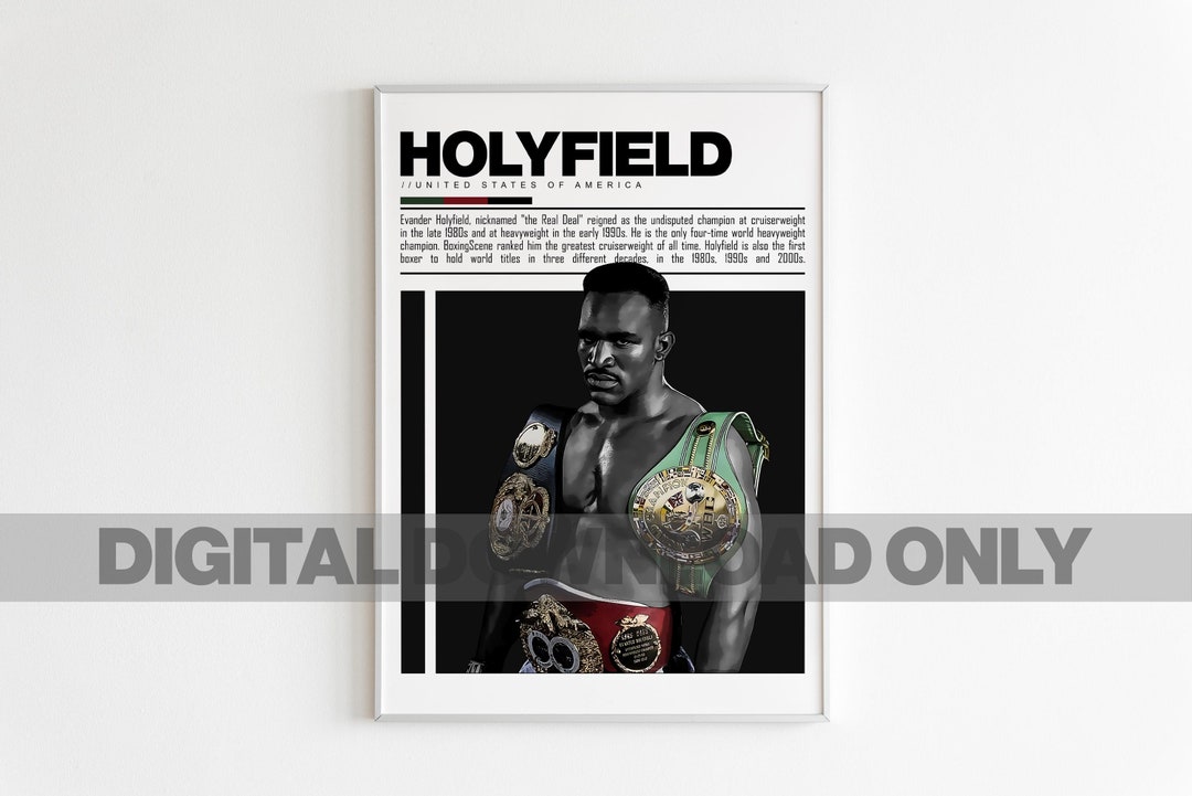 Evander Holyfield Digital Poster – Boxing Sports Wall Art, Boxing ...