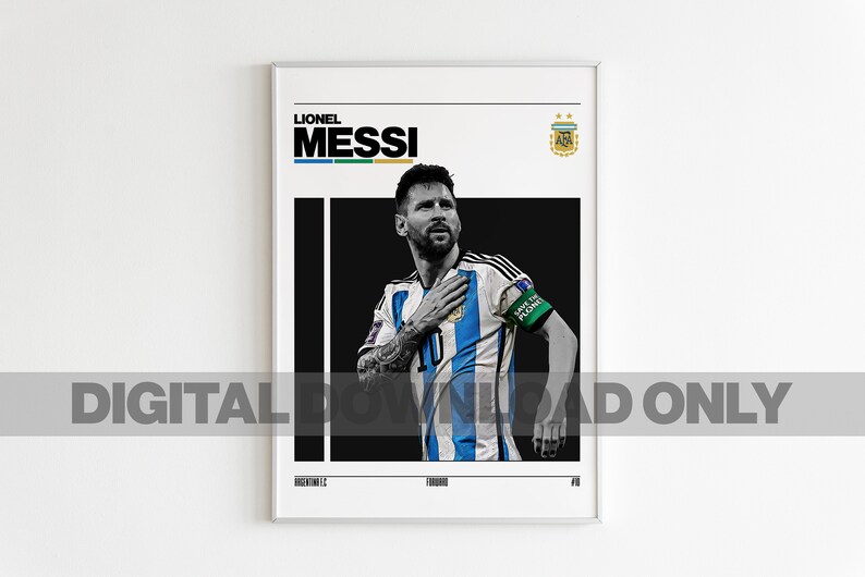 Digital Poster of Lionel Messi Poster for Sports Fan Wall Art for ...