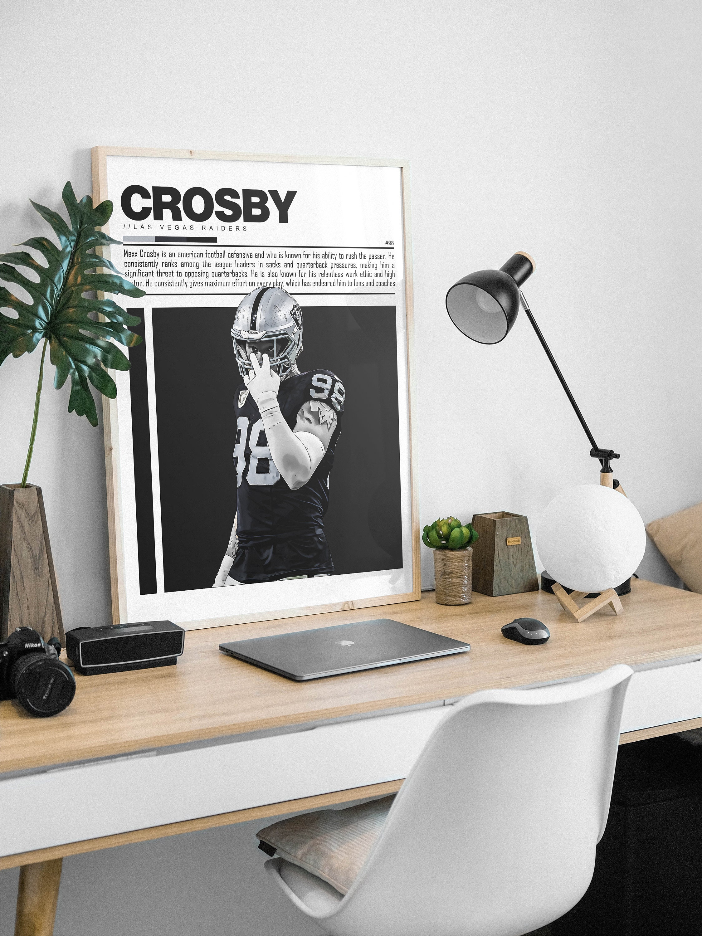 Max Crosby Digital Poster – Football Sports Wall Art, NFL Bedroom or ...