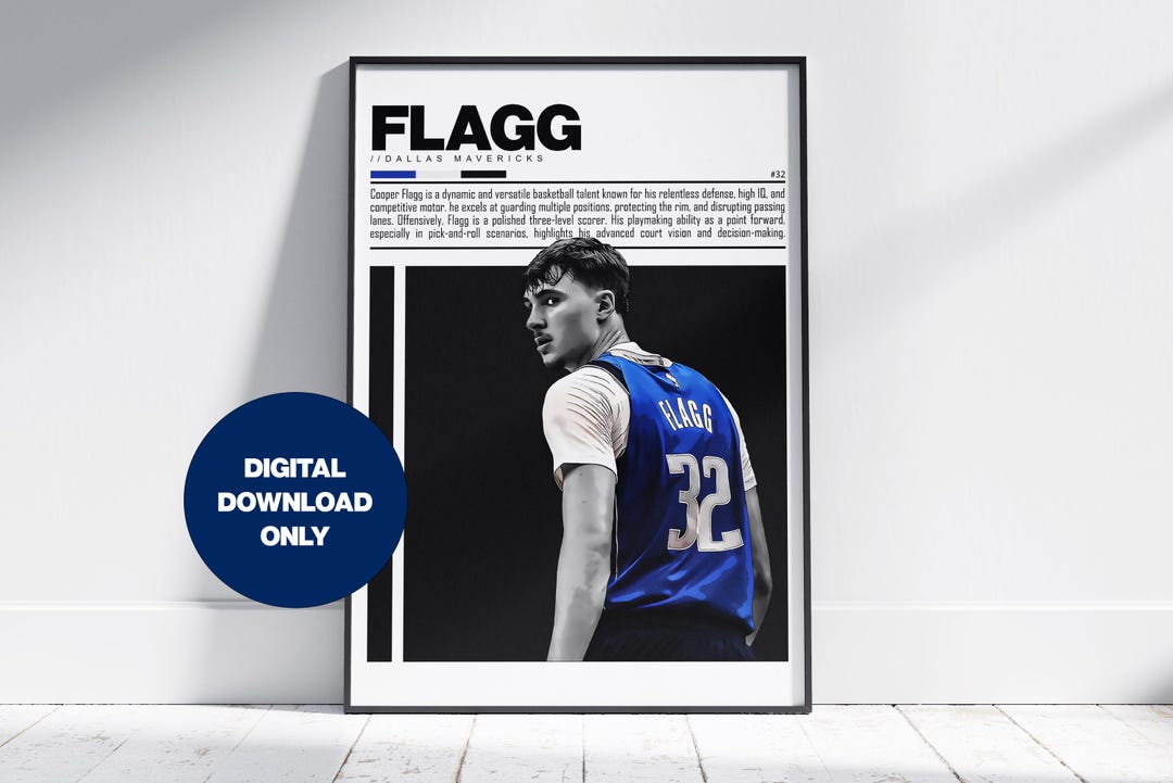 Cooper Flagg Digital Poster – Basketball Sports Wall Art, NBA Bedroom ...