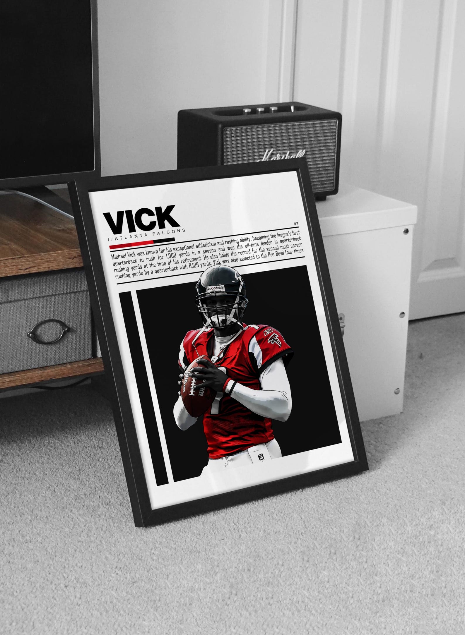 Michael Vick Poster Atlanta Falcons Football Wall Art Digital Download ...