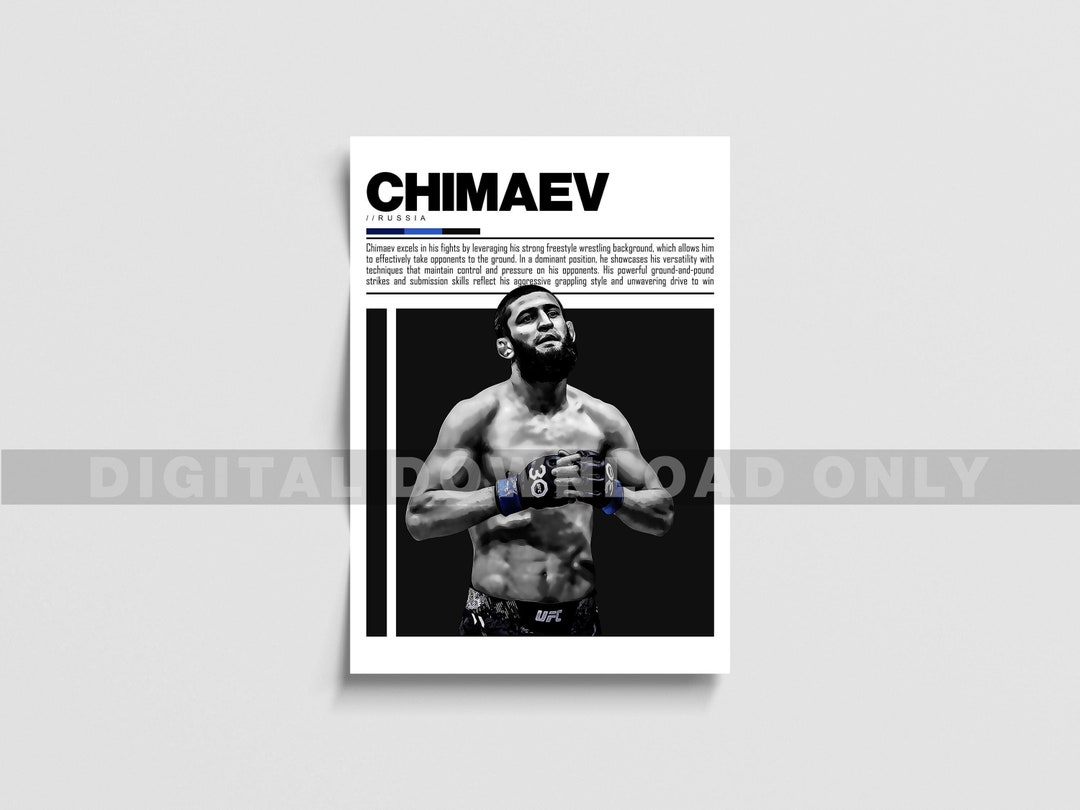 Khamzat Chimaev Digital Poster for Sports Fan Wall Art for MMA Fans ...