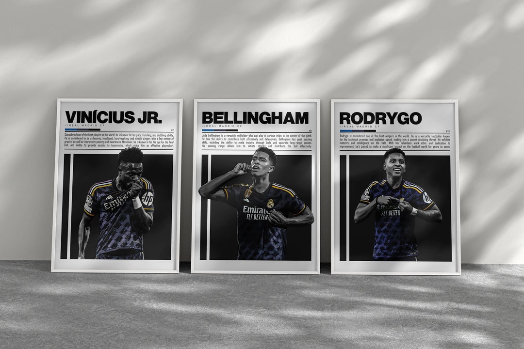 Vini Jr., Bellingham, Rodrygo Digital Poster for Sports Fan Wall Art ...