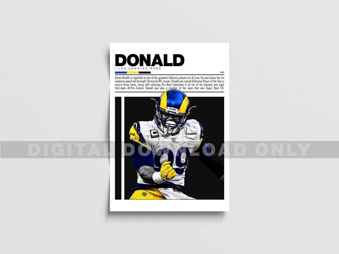 Aaron Donald Digital Poster for Sports Fan Wall Art for Football Fans ...