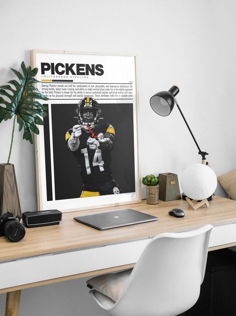 George Pickens Digital Poster – Football Sports Wall Art, NFL Bedroom ...